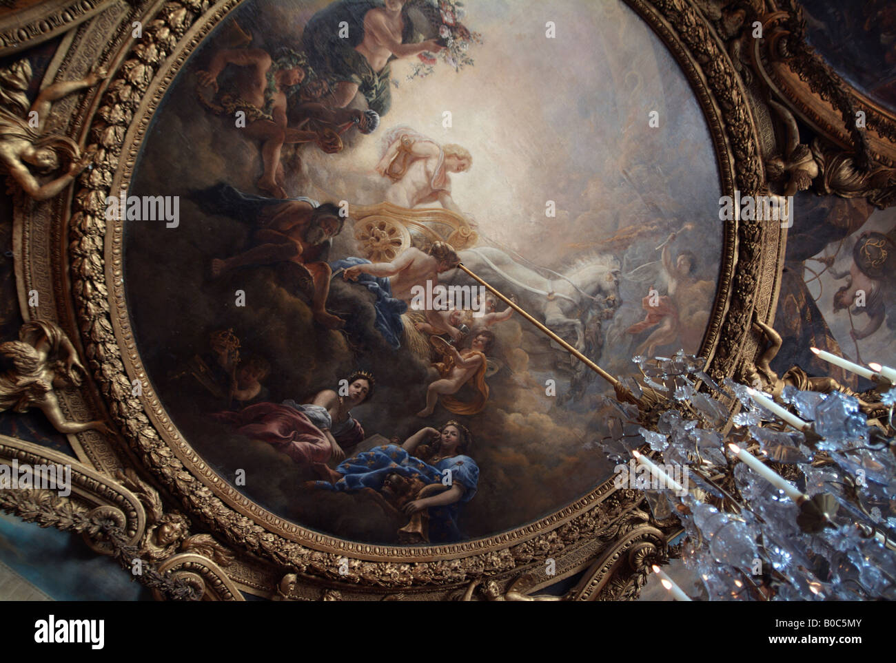 Painted ceiling. Royal apartments. Palace of Versailles. Versailles ...