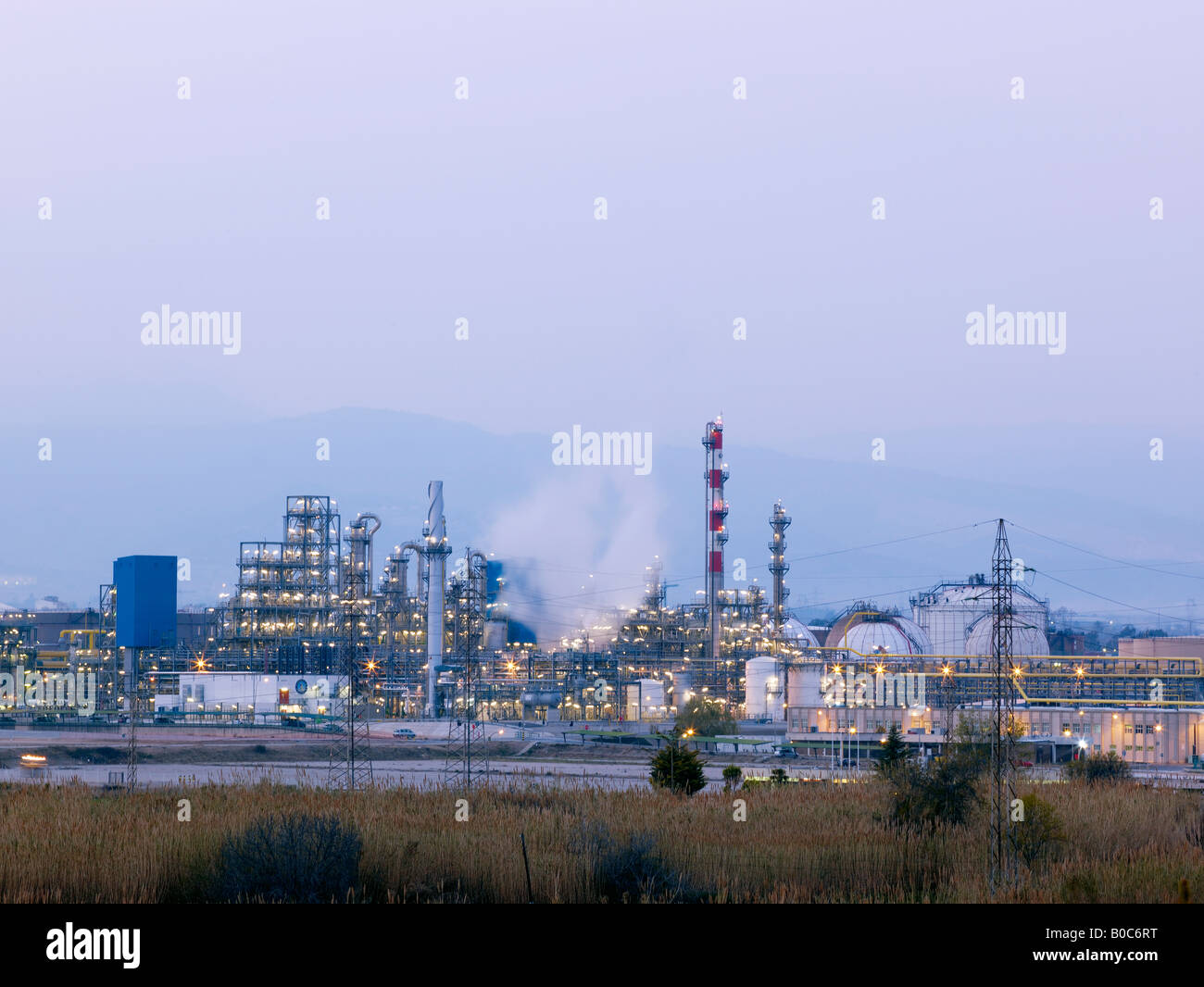 Oil gas refinery smokestacks hi-res stock photography and images - Alamy
