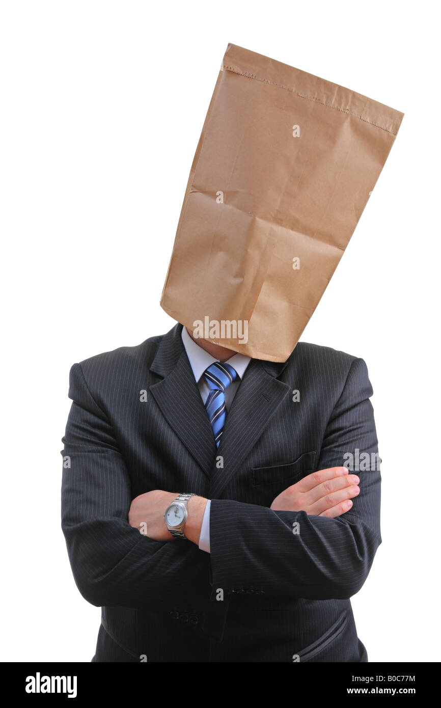 Man with a paper bag Stock Photo - Alamy