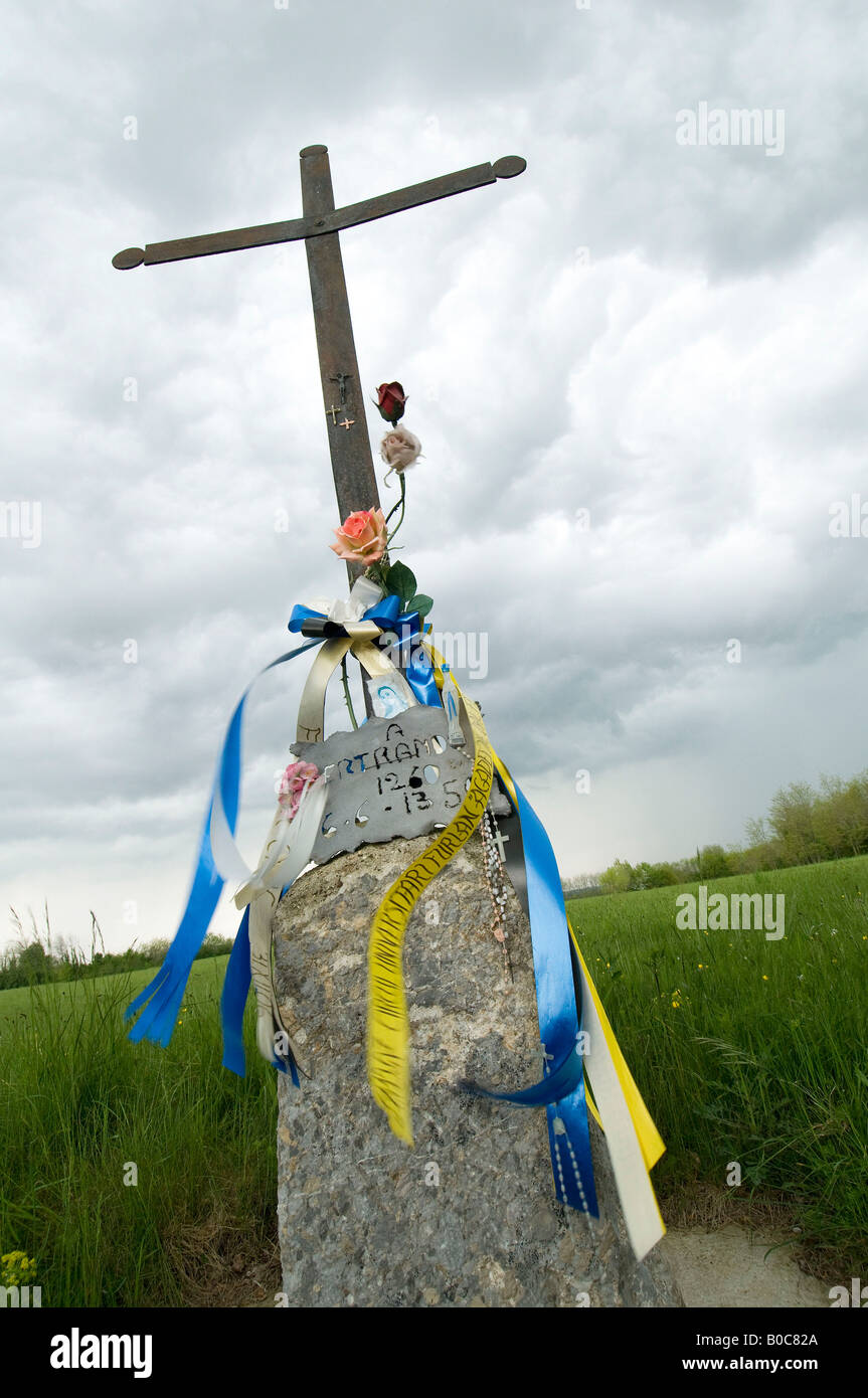 the blessed Bertrand commemorative cross in Stock Photo - Alamy