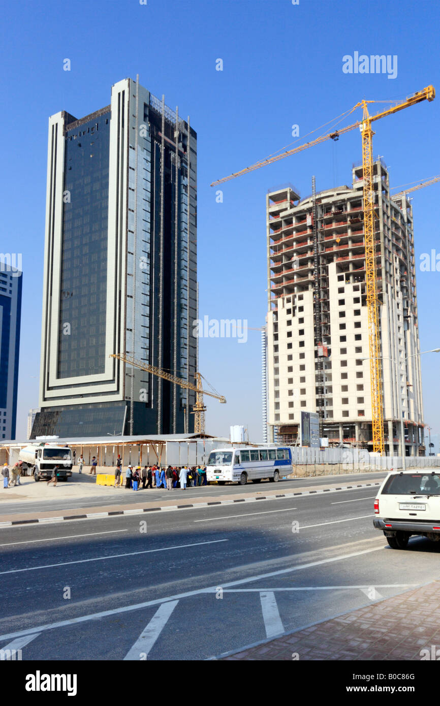Highrise buildings under construction in Doha Qatar Stock Photo - Alamy