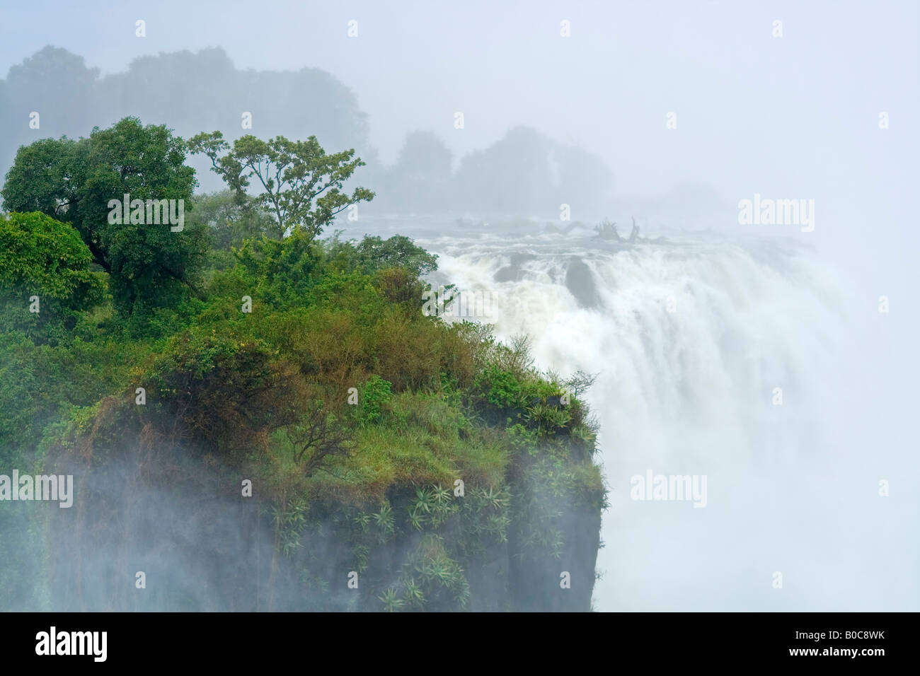 View of the Victoria waterfall in the Zambezi river, Zimbabwe, southern ...