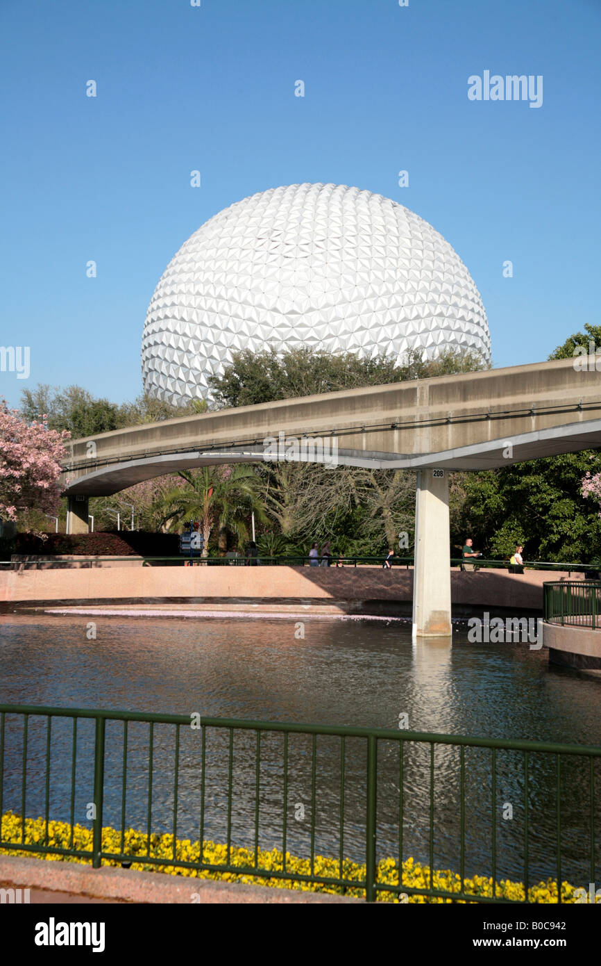 Epcot Center Globe geometric patterns and details. For Editorial Use ...