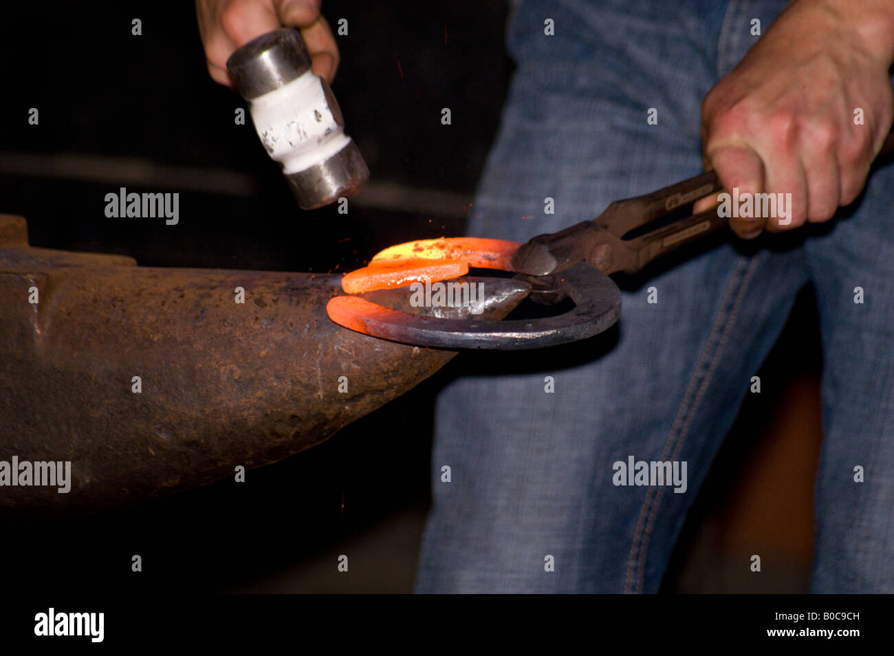 Close-up of horse shoe making at Royal Highland Show Stock Photo - Alamy