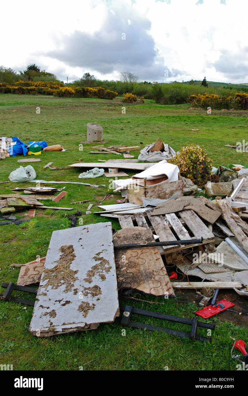 fly tipping in the countryside near redruth in cornwall,england Stock ...