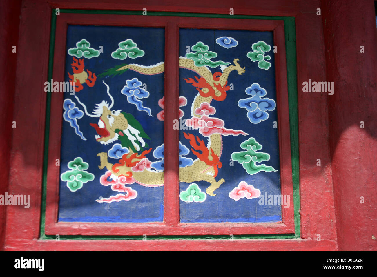 window painting in Erdene Zuu monastery, Mongolia Stock Photo - Alamy