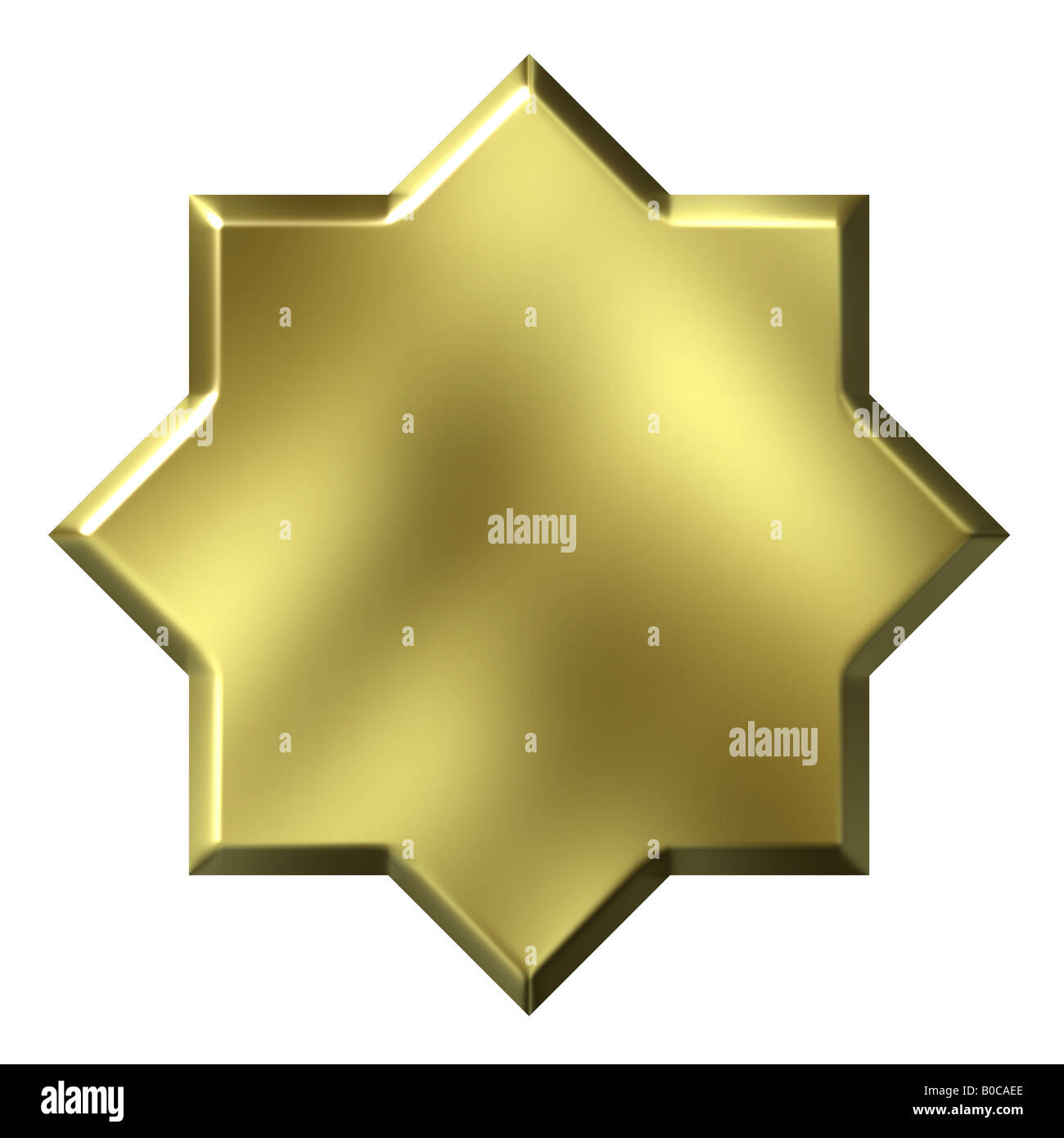 3d golden 8 point star Stock Photo - Alamy
