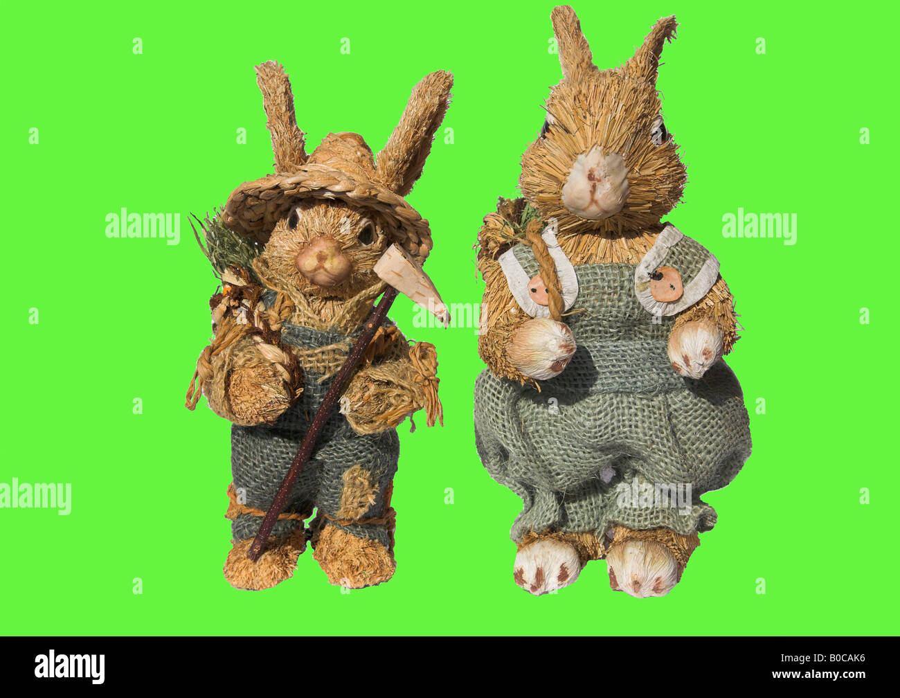 Hand made straw rabbit toys Stock Photo - Alamy