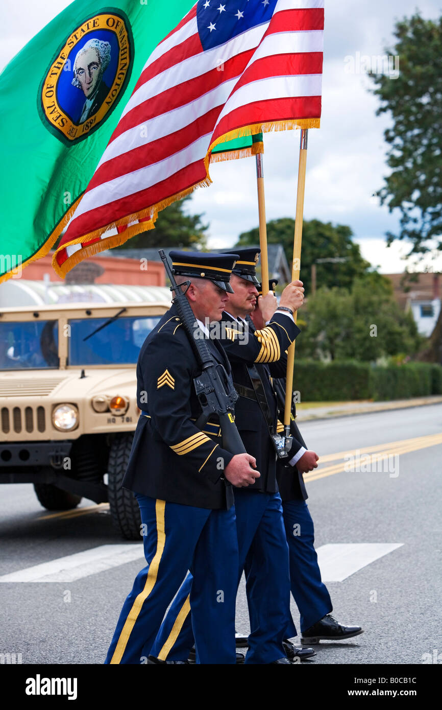 Marching with flags hi-res stock photography and images - Alamy