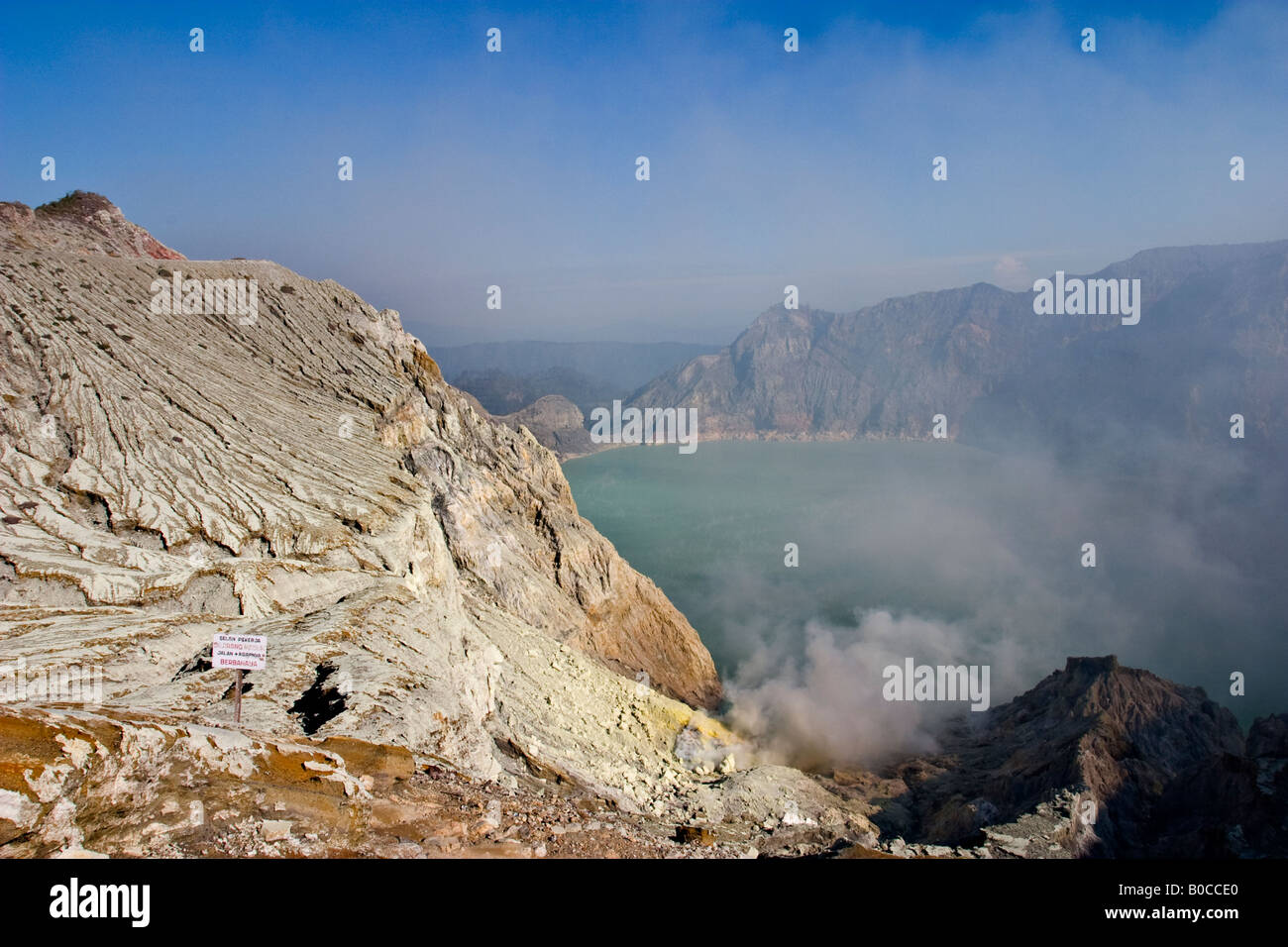 Kawa Ijen volcano crater lake, Java, Indonesia, Asia Stock Photo - Alamy