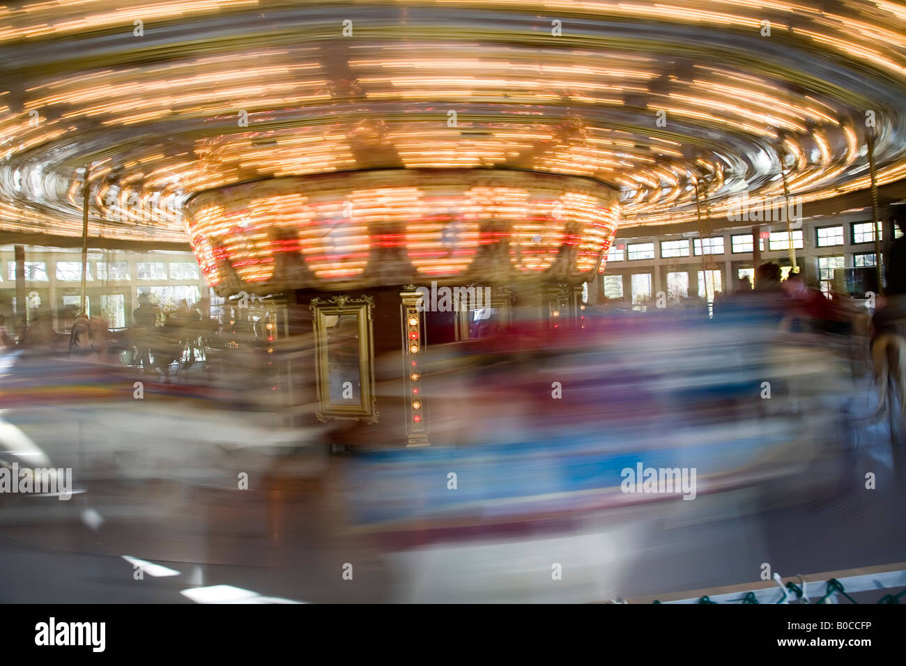 Photograph of a spinning carousel Stock Photo - Alamy
