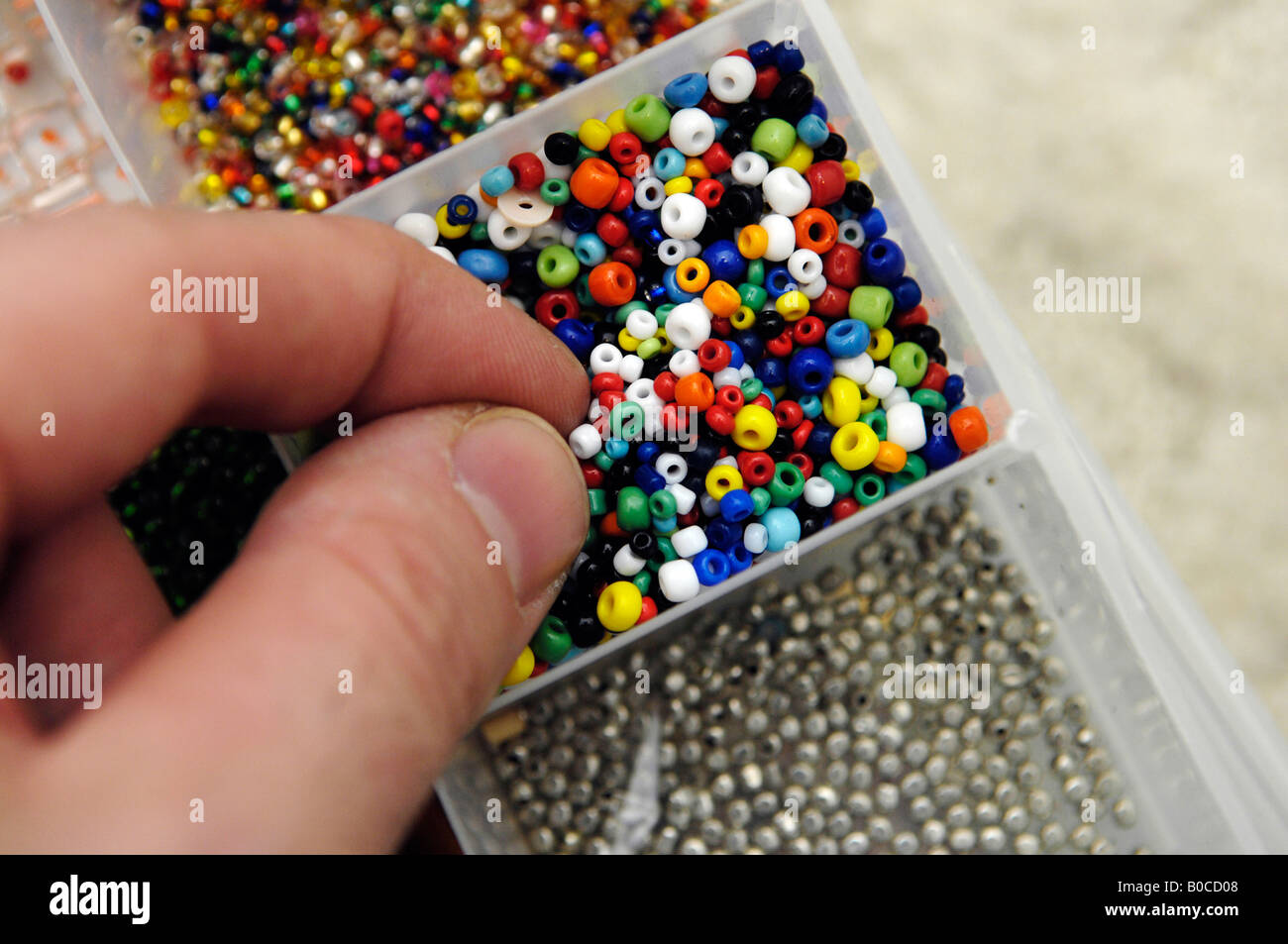 Bead necklace craft project hi-res stock photography and images - Alamy