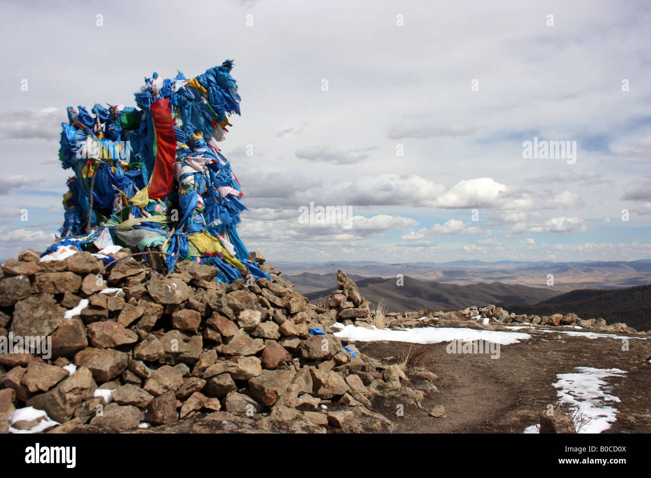 ovoo in Tuvkhen Monastery, Mongolia Stock Photo - Alamy