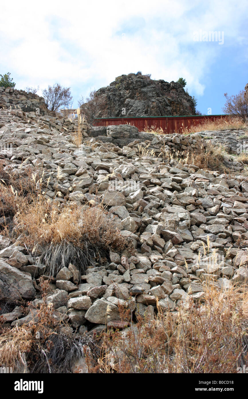 stone path to the gates of Tuvkhen monastery, Mongolia Stock Photo - Alamy
