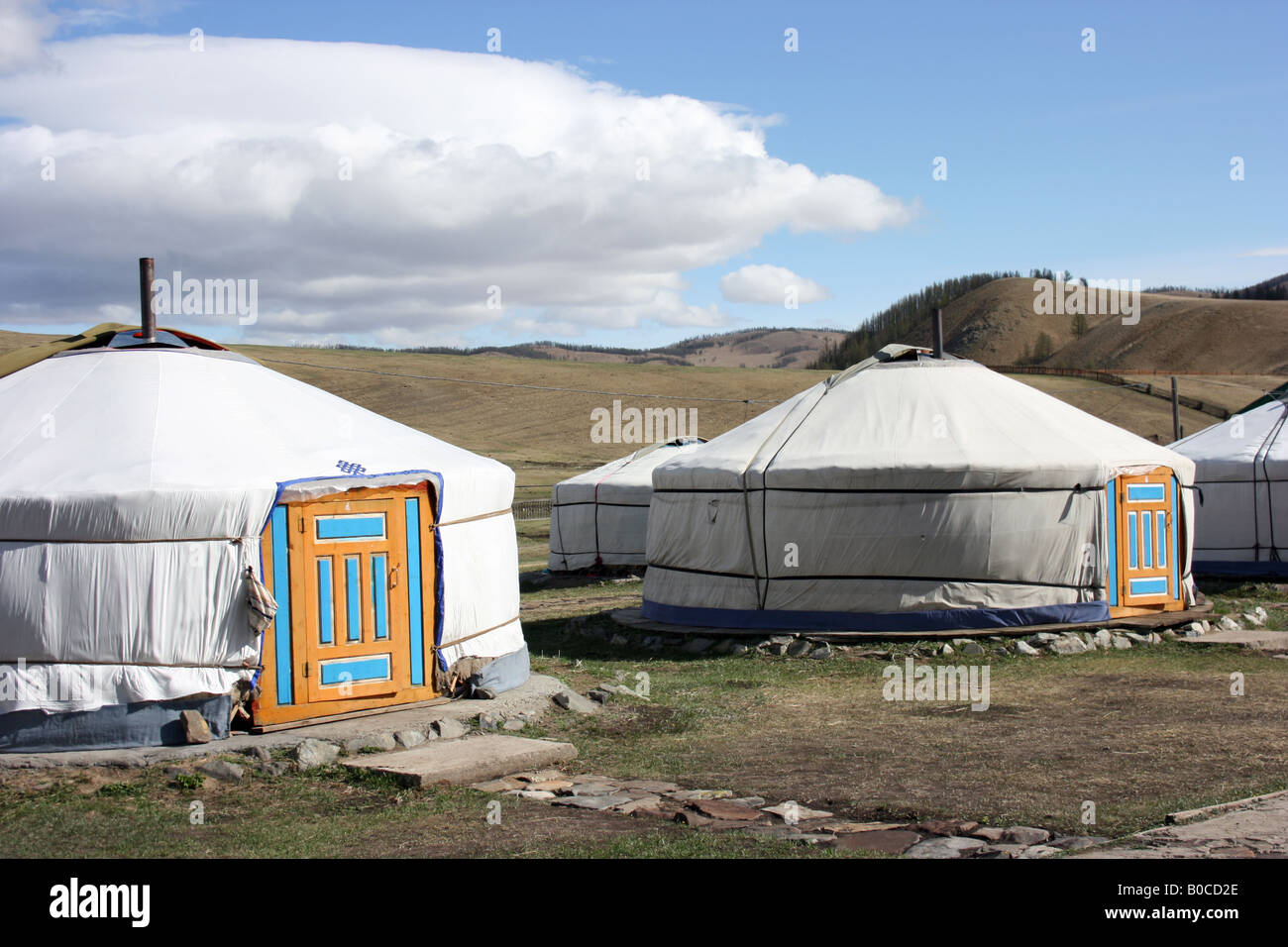ger camp, Mongolia Stock Photo - Alamy