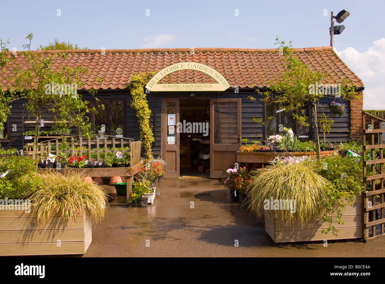 The Bill Legrice Garden Shop At Wroxham Barns In Norfolk,Uk Stock Photo ...