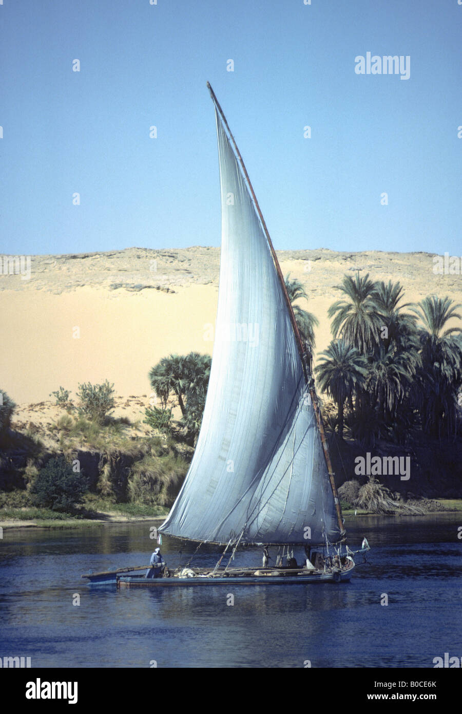 sailing barge (felucca), Nile river near Aswan, Egypt Stock Photo - Alamy