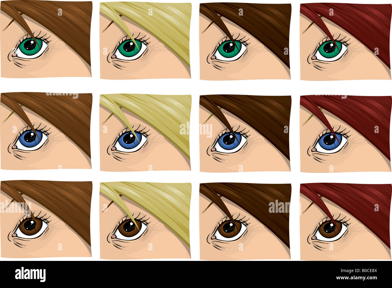 Female cartoon eyes icon hi-res stock photography and images - Alamy