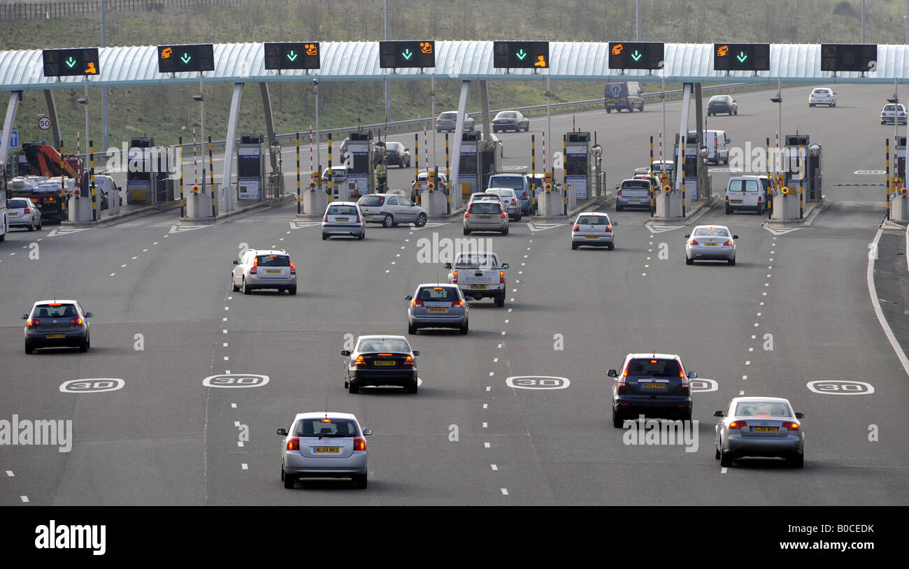 TOLL PAYMENT BOOTHS ON THE M6 TOLL ROAD,NEAR CANNOCK ,STAFFORDSHIRE,UK ...