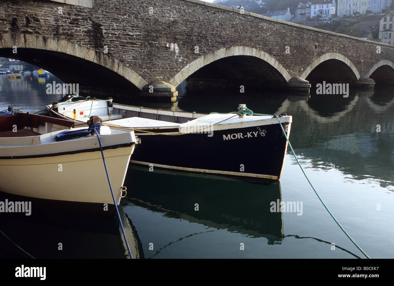 The Famous Bridge In Looe Cornwall Stock Photo - Alamy