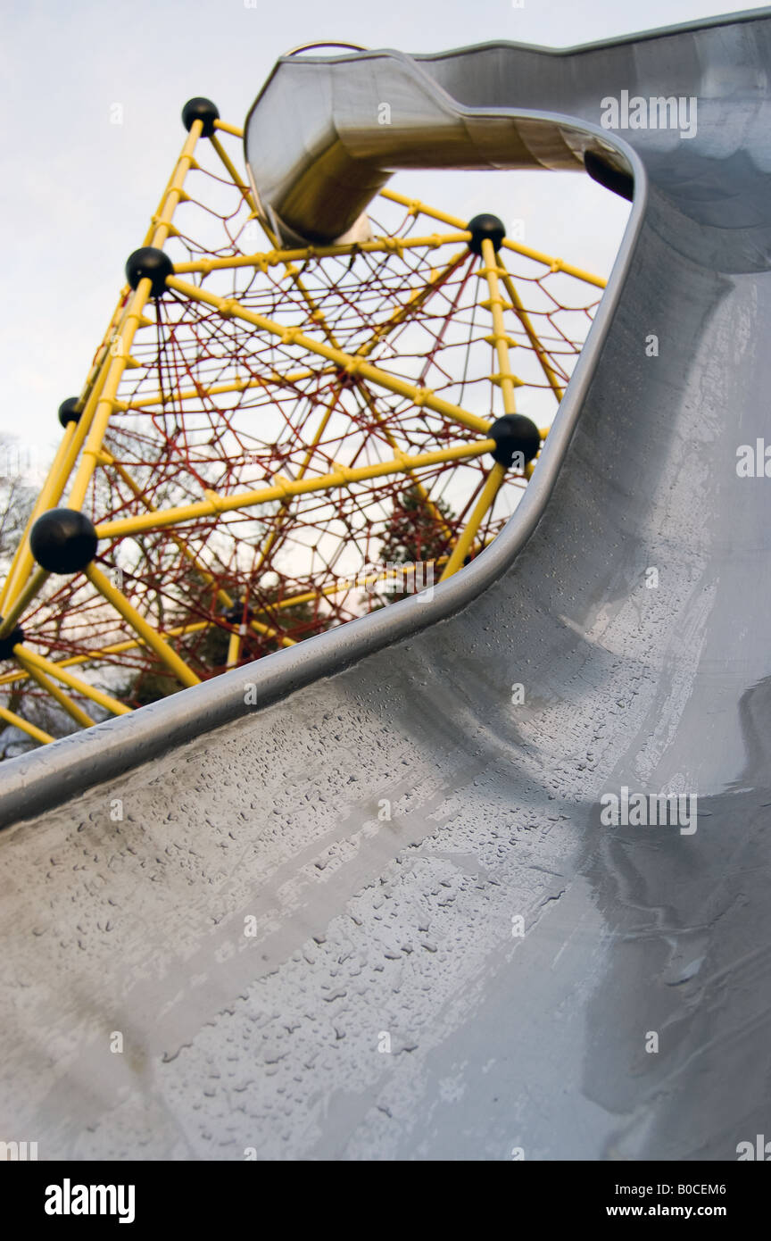 Rain drops on a slide Stock Photo - Alamy