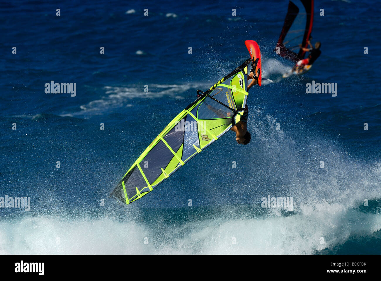 Big wave sailing at Ho'okipa Beach, Maui, Hawaii Stock Photo - Alamy