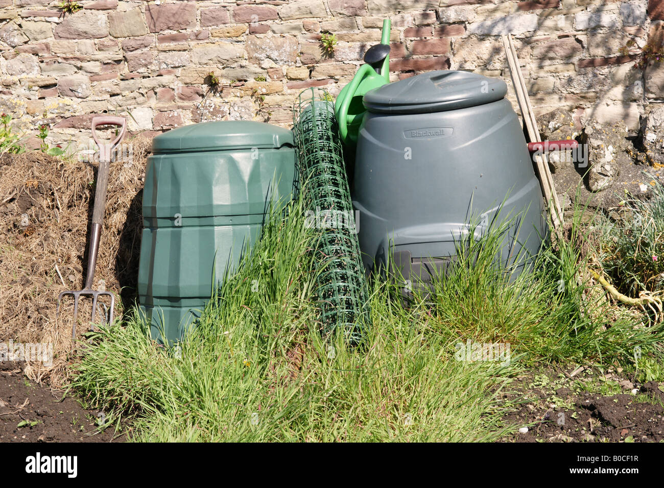 Green Compost bins Stock Photo - Alamy