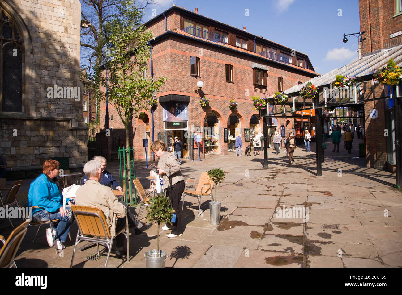Sitting out Coppergate Centre York City Yorkshire England Stock Photo ...