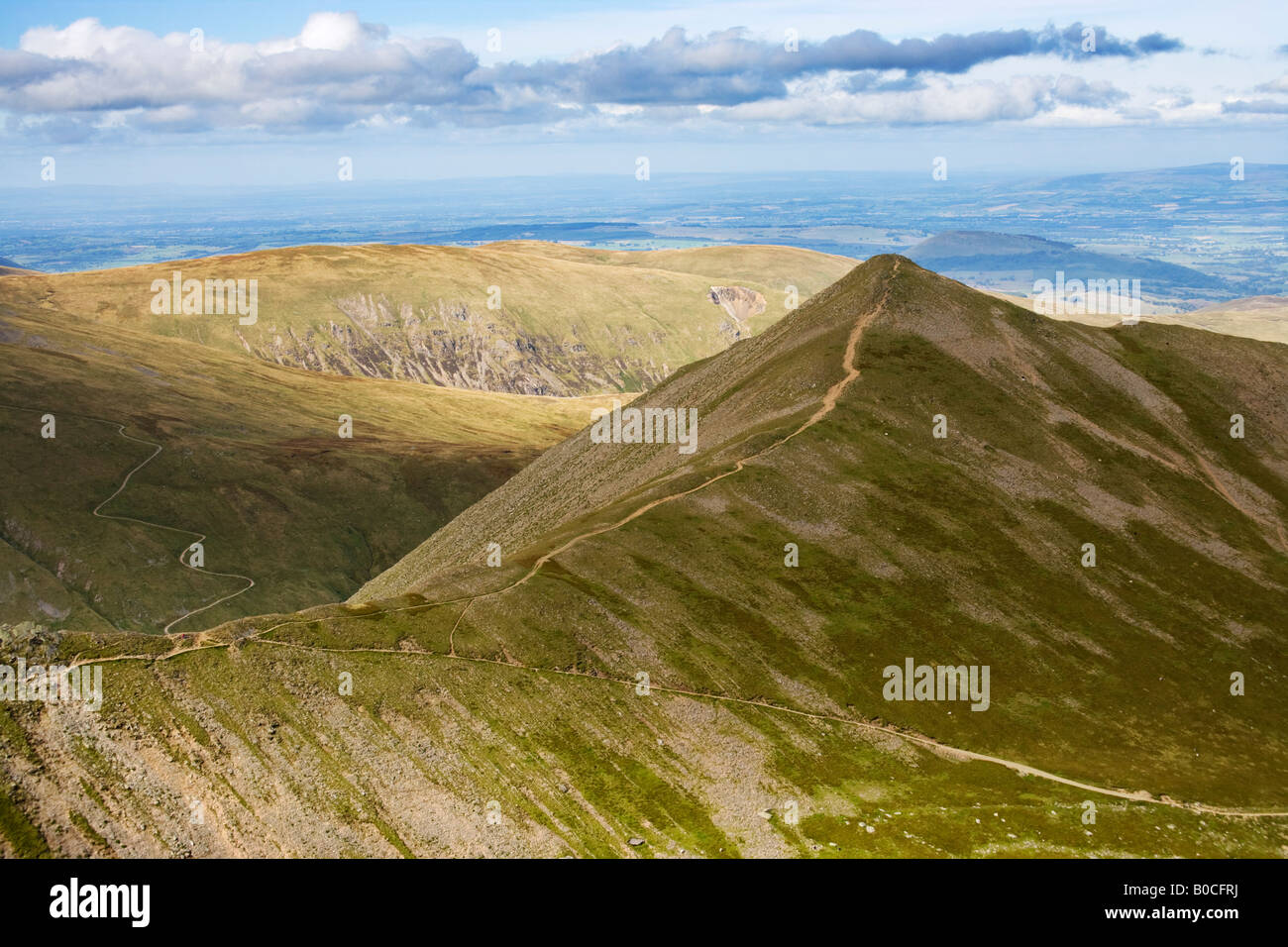 Helvellyn Summit Looking Down To 'Swirral Edge' And Over To 'White Side ...