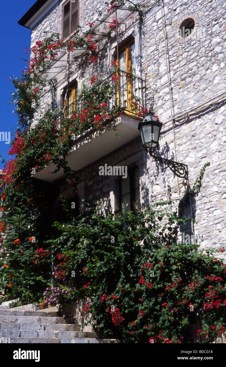 attractive house front in taormina sicily Stock Photo - Alamy