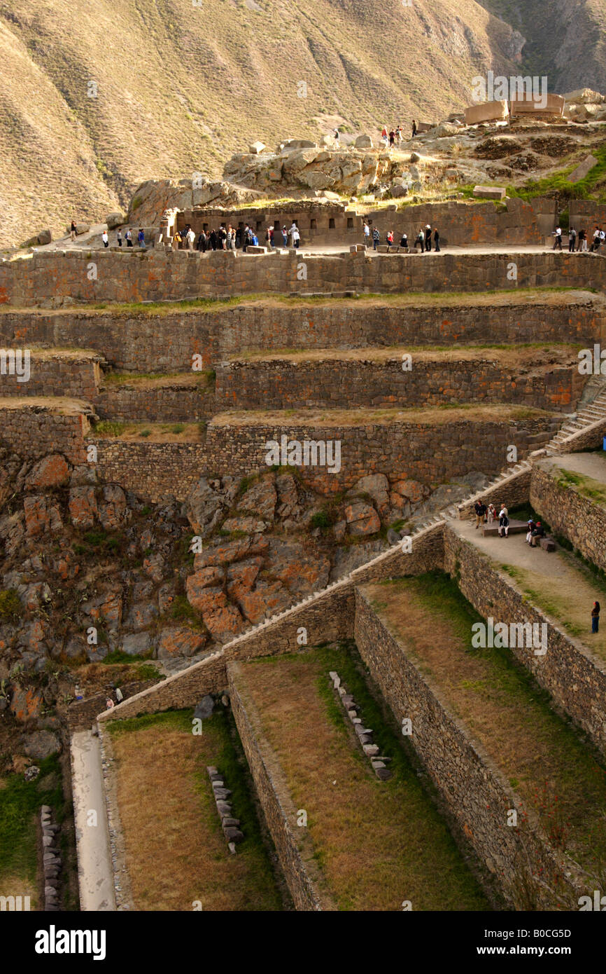 Ollantaytambo, ancient Inca ruins and agricultural stone terraces ...