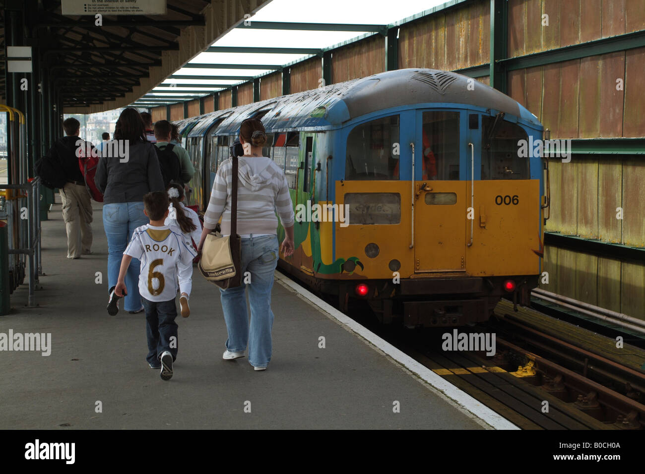 Island Line Railway Train at Ryde Pier Head Station Isle of Wight ...