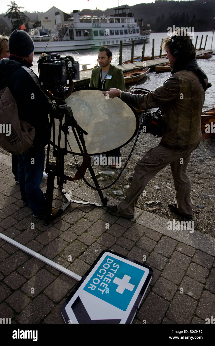 BBC Filming the series Street Doctor at Bowness Bay on Lake Windermere ...