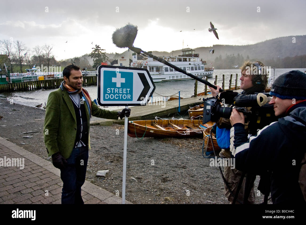 BBC Filming the series Street Doctor at Bowness Bay on Lake Windermere ...