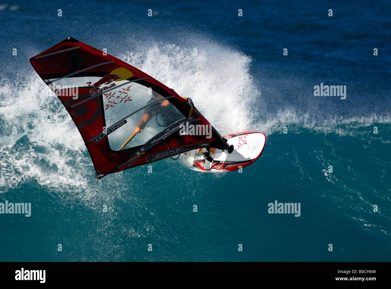 Big wave sailing at Ho'okipa Beach, Maui, Hawaii Stock Photo - Alamy