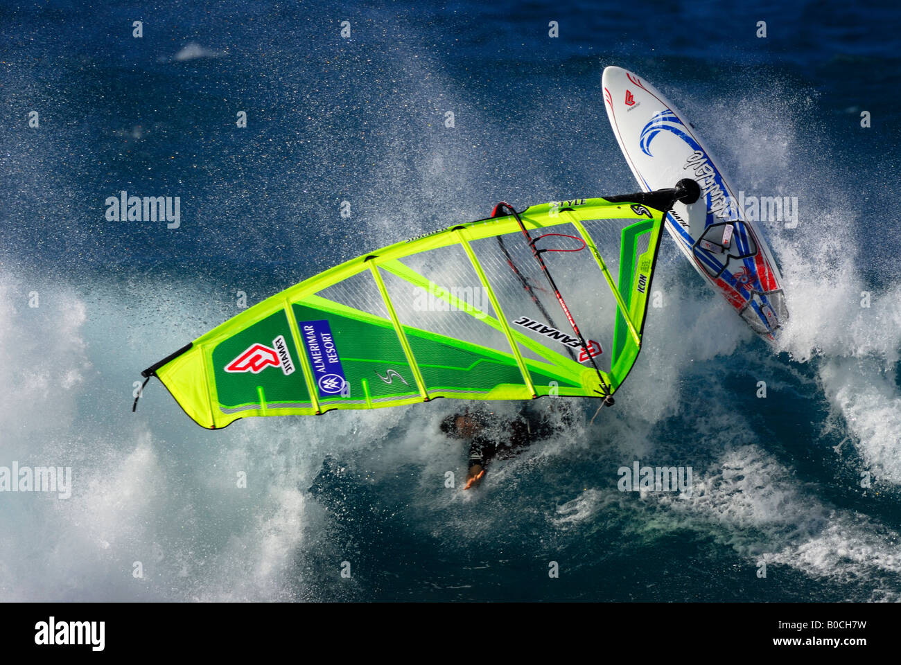 Big wave sailing at Ho'okipa Beach, Maui, Hawaii Stock Photo - Alamy