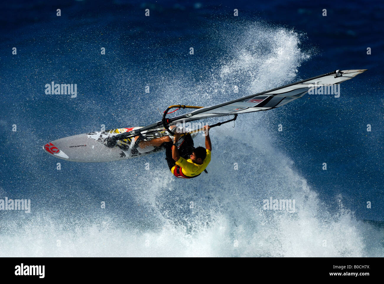 Big wave sailing at Ho'okipa Beach, Maui, Hawaii Stock Photo - Alamy