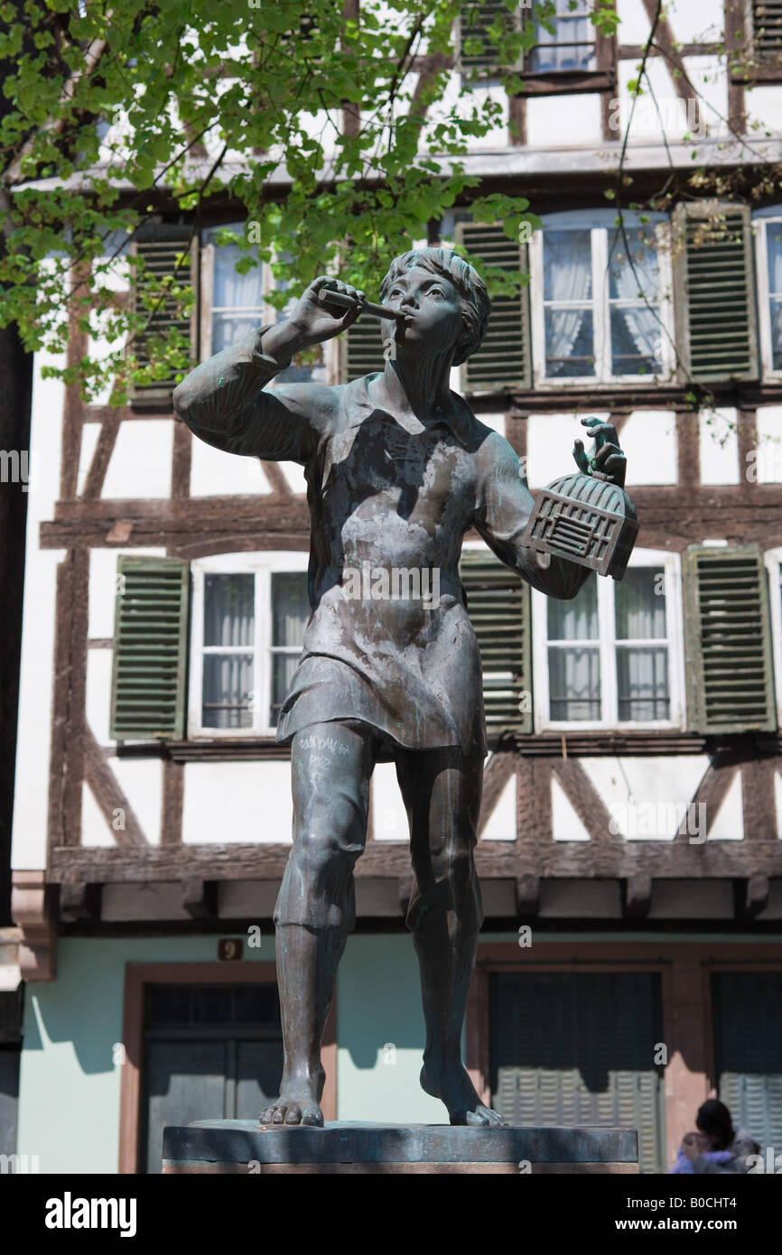 MEISELOCKER TIT BIRD CATCHER STATUE BY ERNEST WEBER AND HALF-TIMBERED ...
