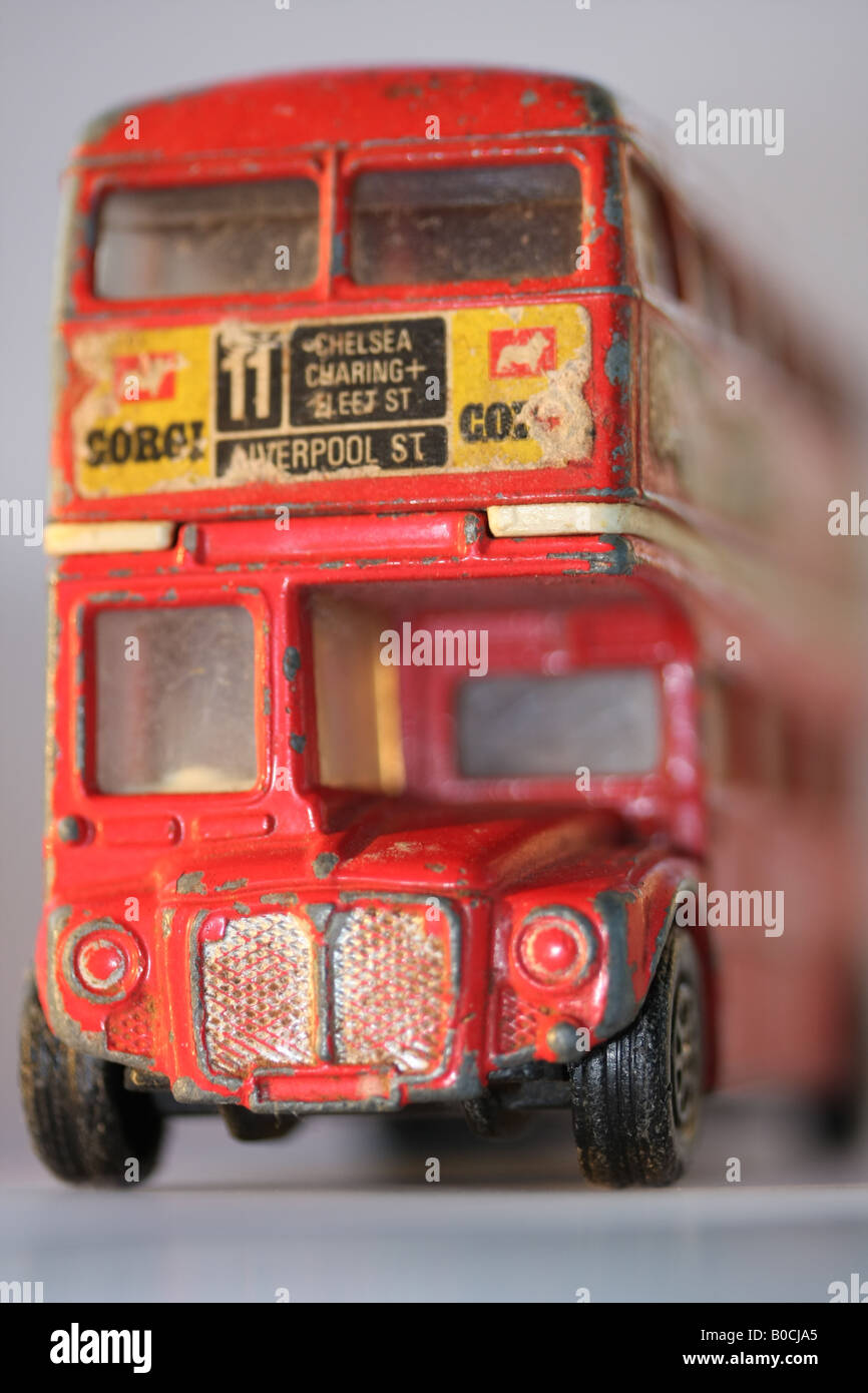 Toy red routemaster london bus Stock Photo - Alamy