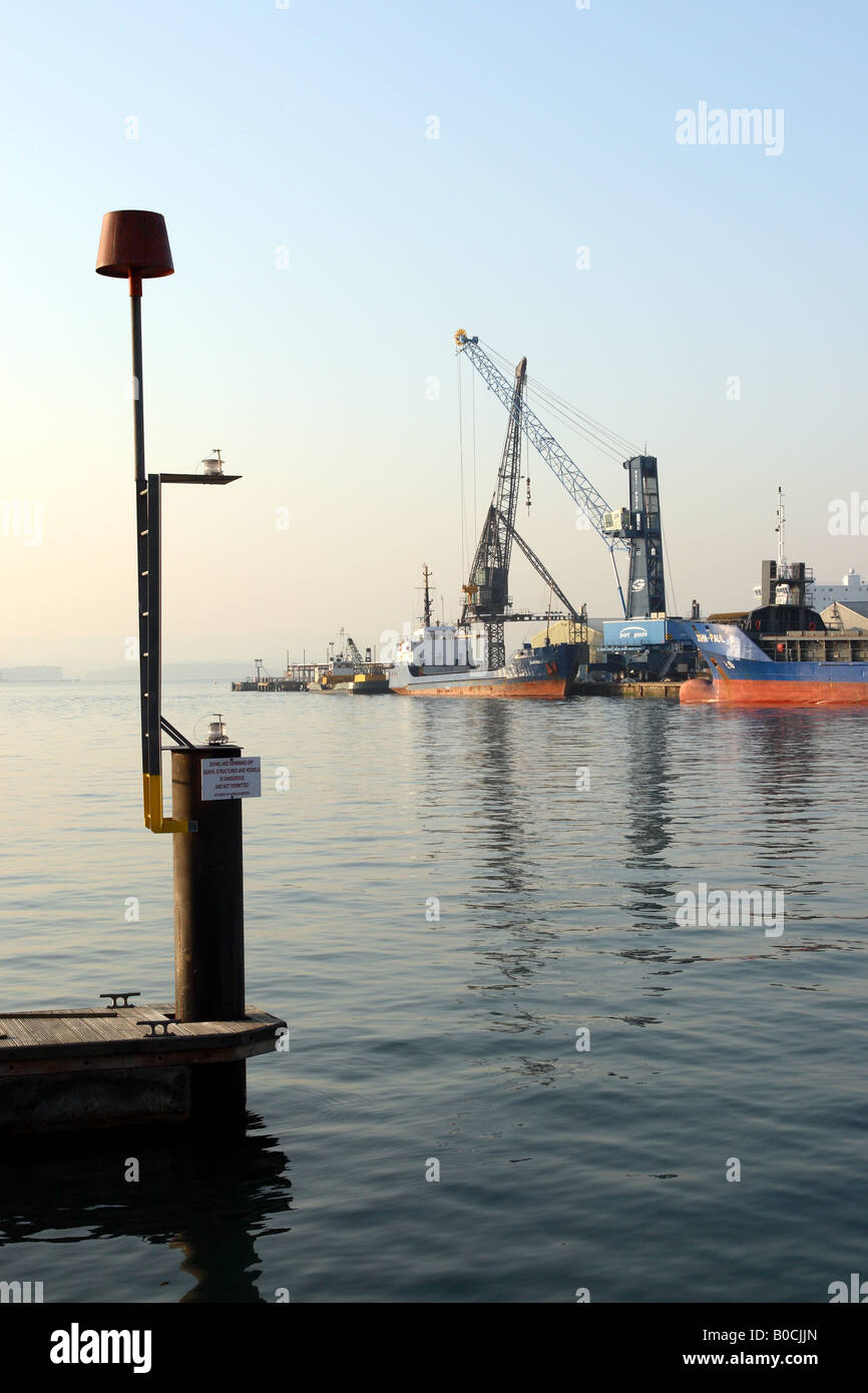 Ships loading at the docks in Poole in Dorset in England Stock Photo ...