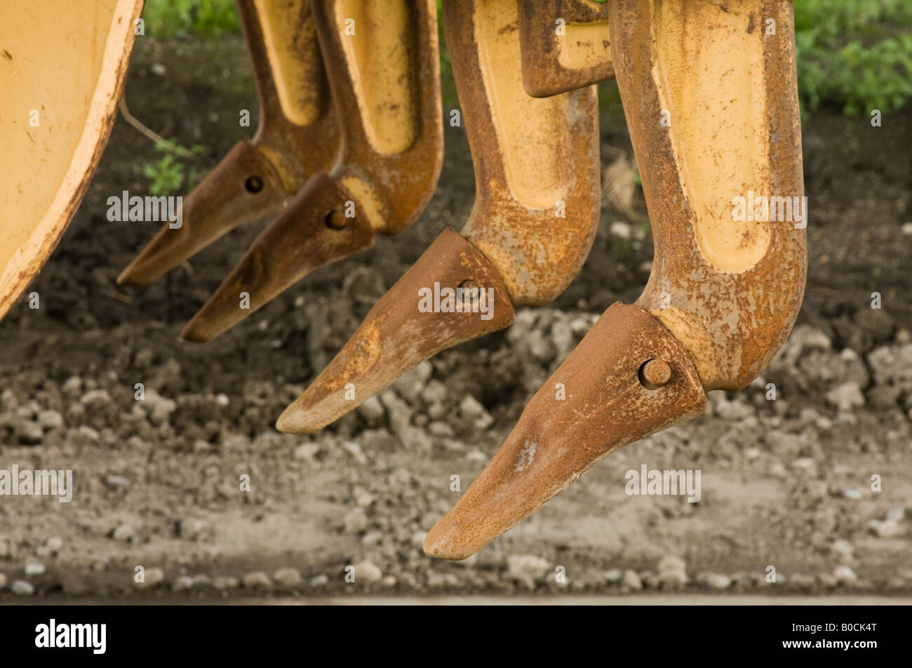 Construction equipment teeth Stock Photo - Alamy