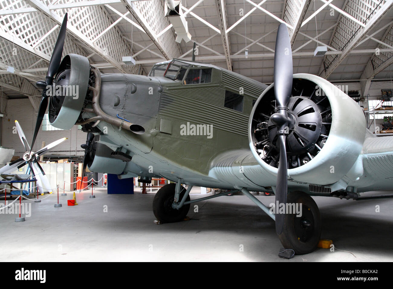 A Junkers J52 transport aircraft at Duxford air museum in England Stock ...
