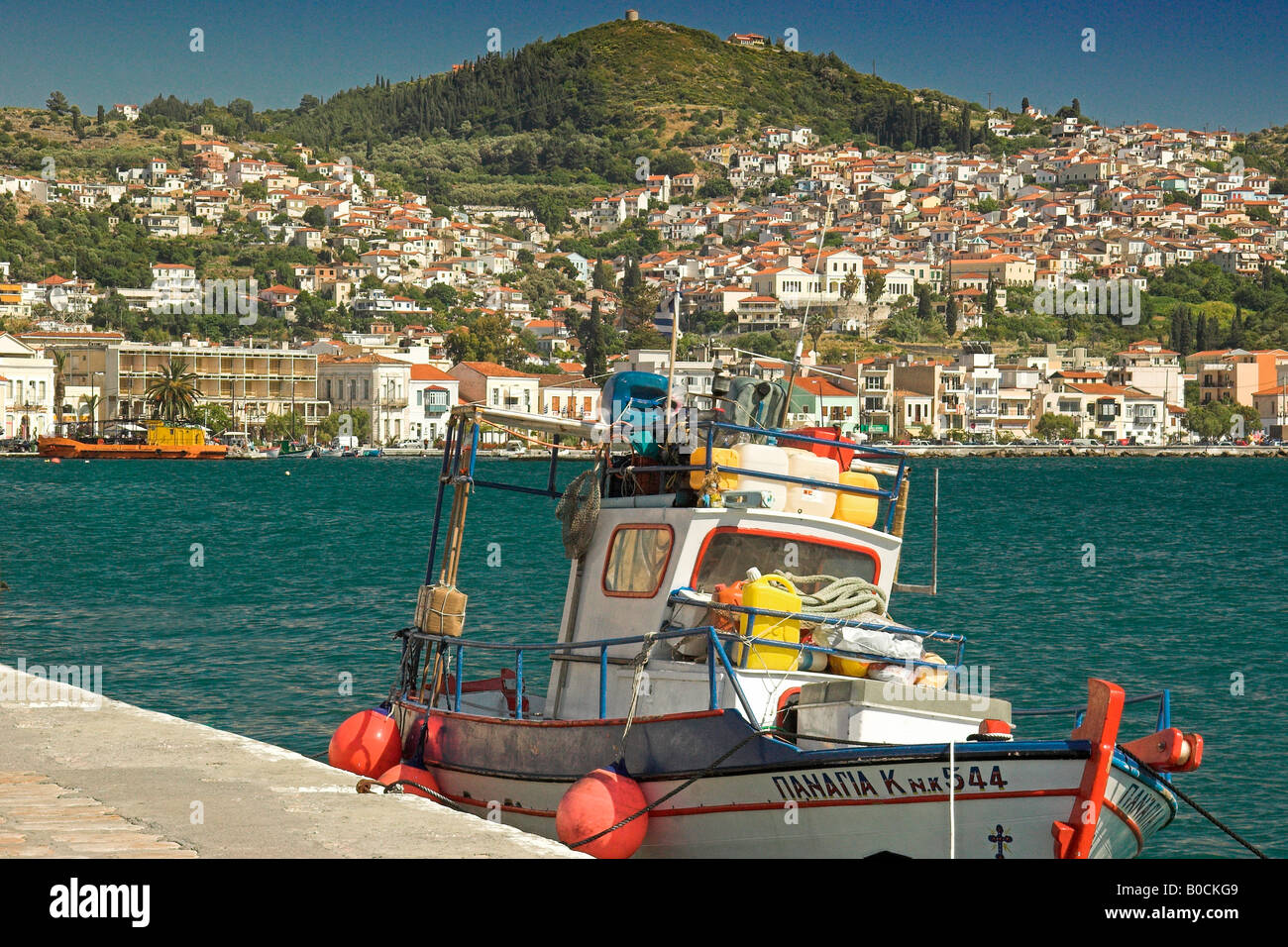 Fishing Boat At Samos Town Harbour Greece Stock Photo - Alamy