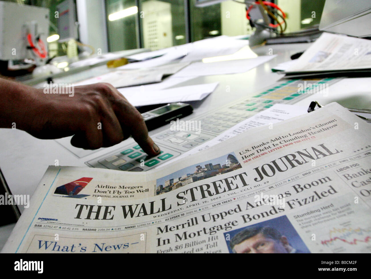 The control room of the printing presses as copies of the Wall Street ...