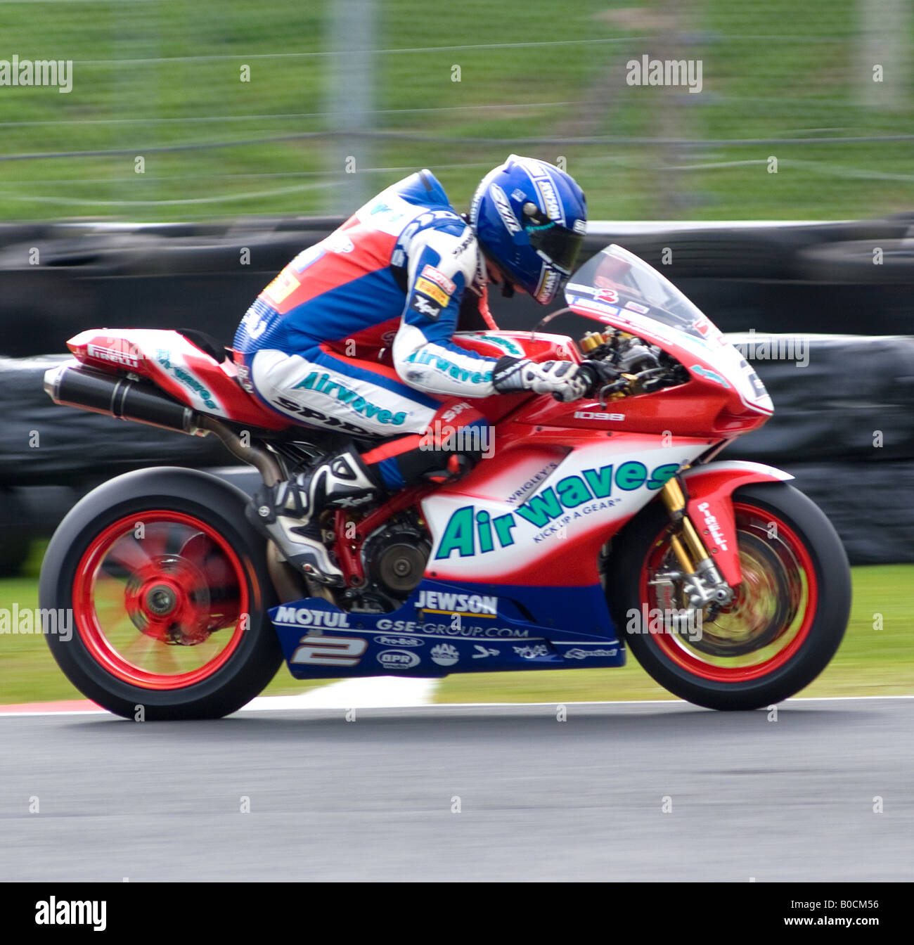 Leon Camier Riding a Ducati Motorbike in the British Superbike ...