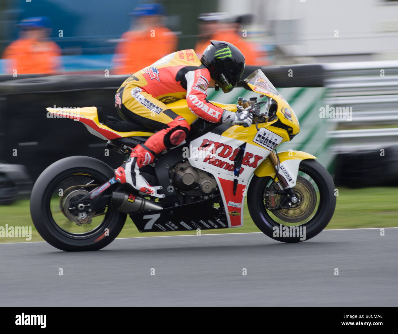 James Ellison Riding a Honda Motorbike in the British Superbike ...