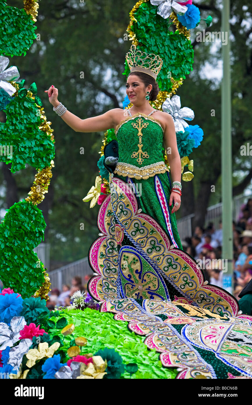 Queen dress gown formal fun fiesta transportation hi-res stock ...