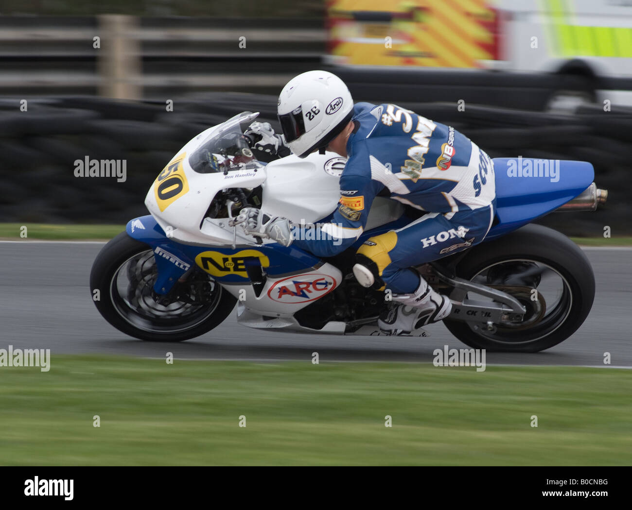 Ben Handley Riding a Honda Motorbike in the Silkolene British ...