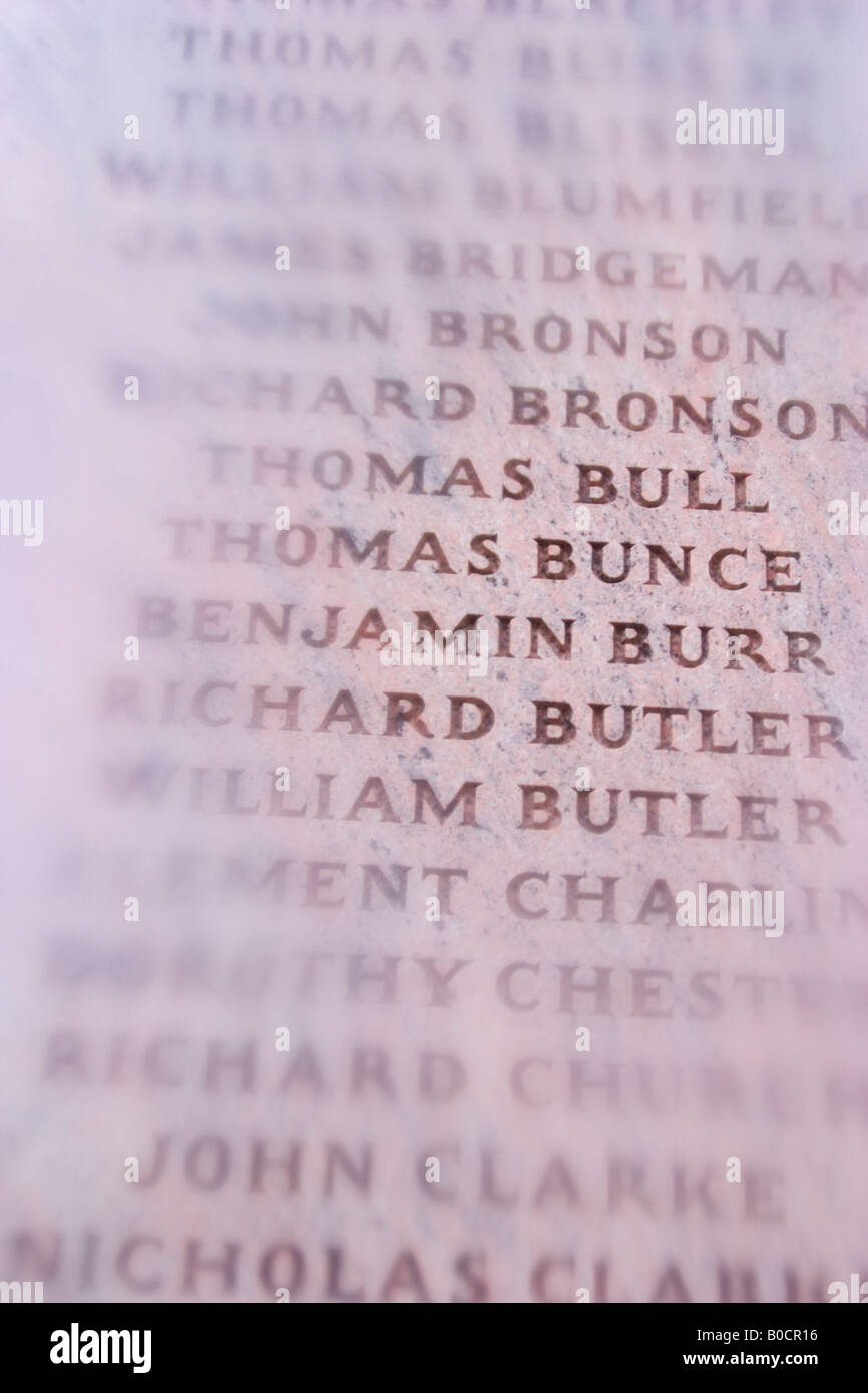 Names on a large stone monument in an old graveyard Stock Photo - Alamy