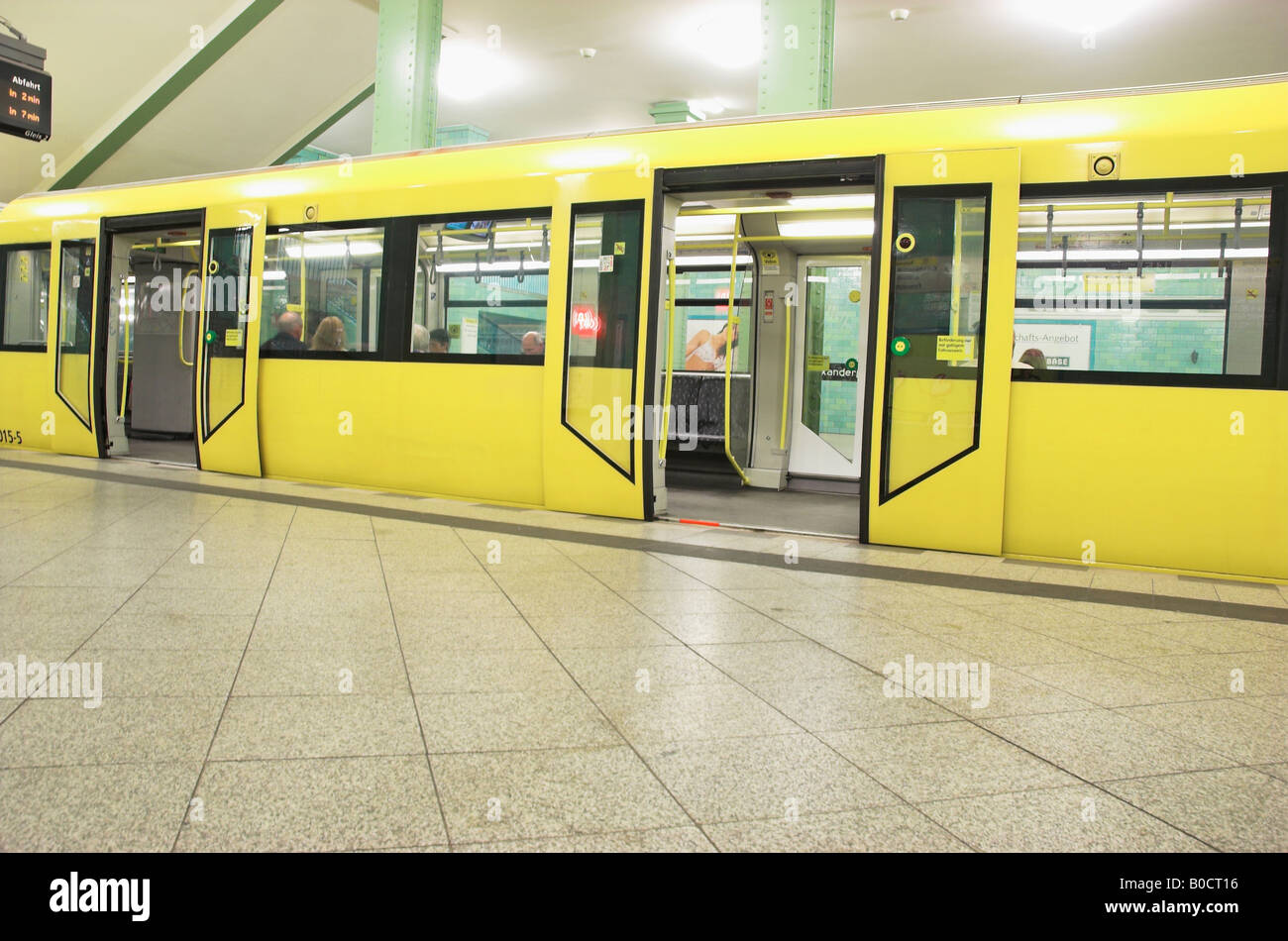 Subway train at (U Bahn) Alexanderplatz Berlin Germany April 2008 Stock ...